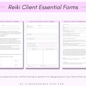 Reiki Master & Intake Form, Distant Reiki Form, Reiki Post-session Form ...