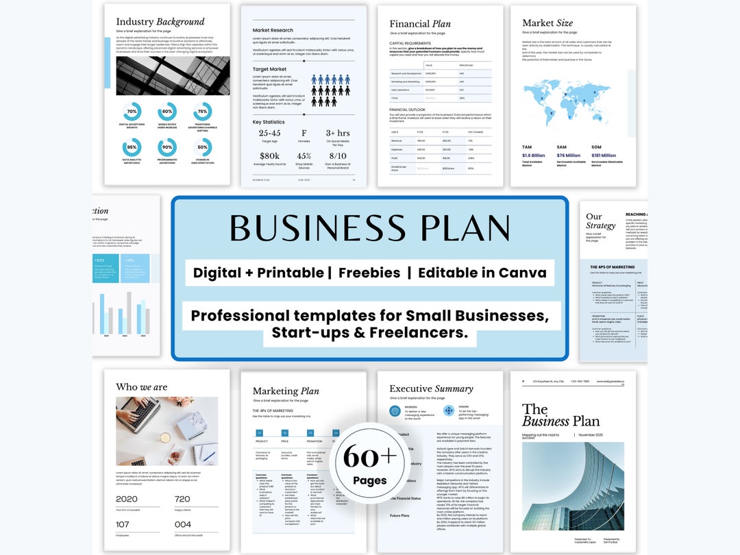 Small Business Plan Template, Business Planner Proposal, Start up Workbook, Business Plan ...