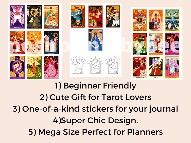 Large Printable Tarot Card 22 Major Arcana Tarot Planner - Etsy