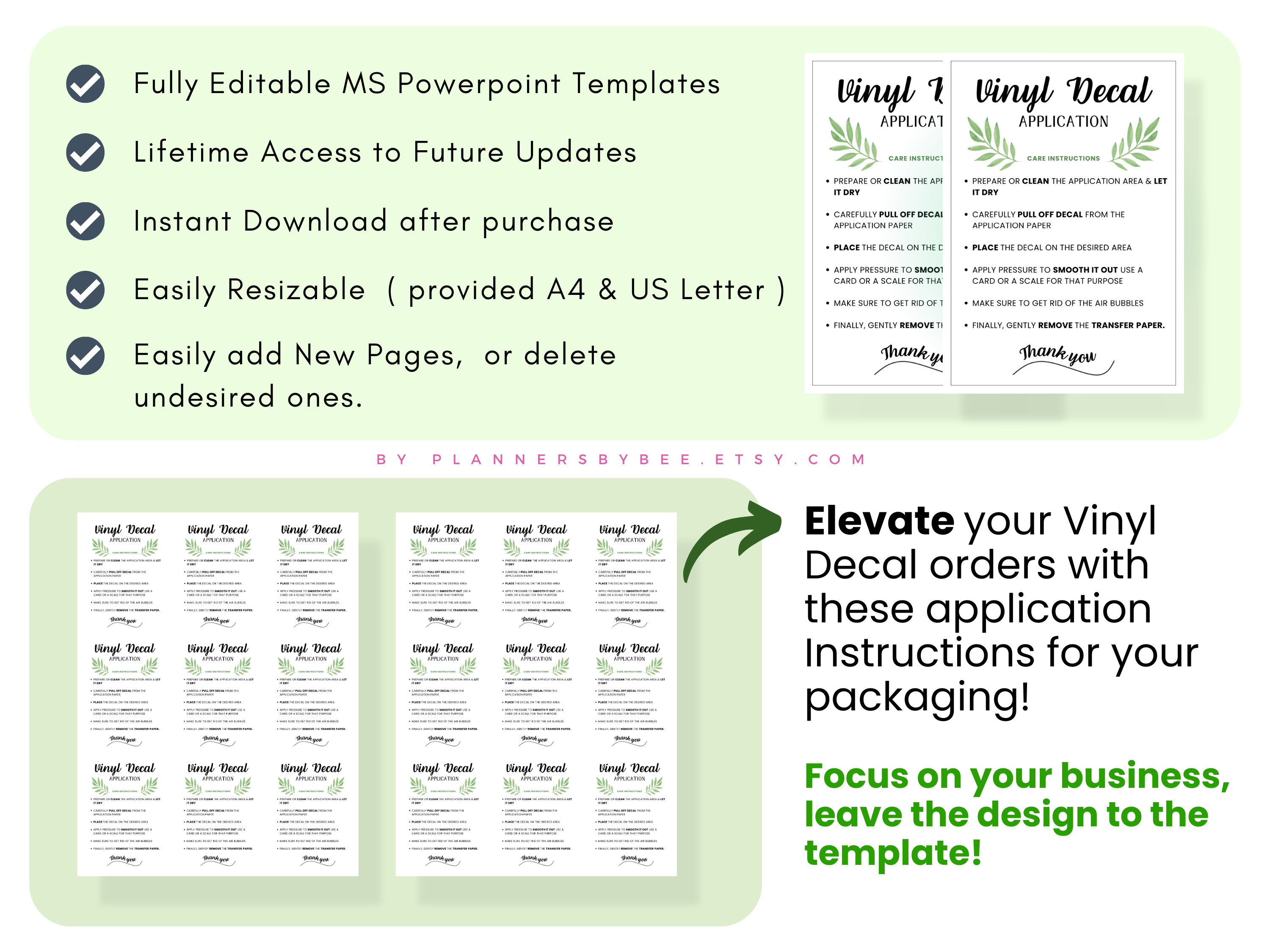 Vinyl Decal Application Instructions Decal Application Order - Etsy