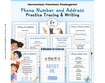 Editable Kids Safety Important Info Writing Practice | Learn to Write ...