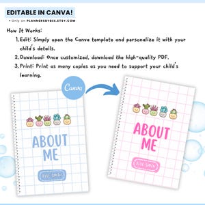 Kindergarten Learning Bundle, Editable Phone Number, Address Preschool ...