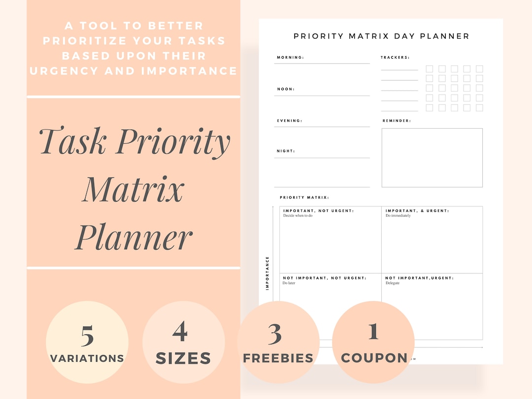 Task Priority Matrix, Best Daily 2025-2025 Planner, Productivity Daily ...