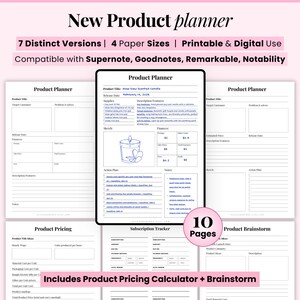 New Product Planner Printable, Product Development, Product Launch ...