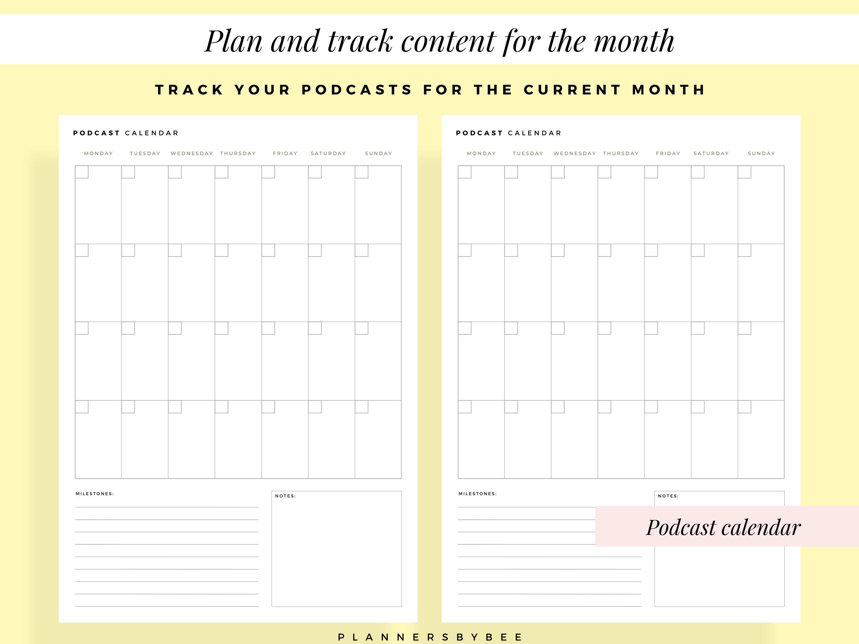 Podcast Tracker Editable Podcast Template Bundle Printable - Etsy
