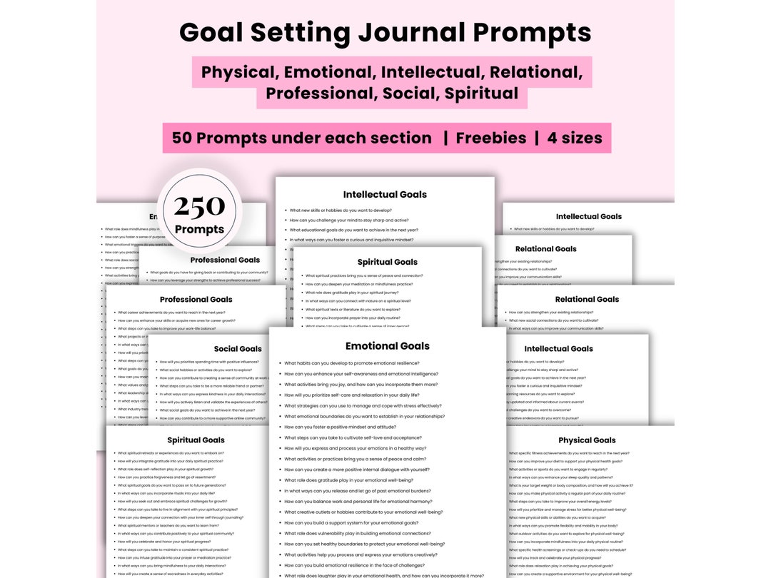 Goal Setting Prompts, Goal Setting Guide, Smart Goal Planner, Goal ...