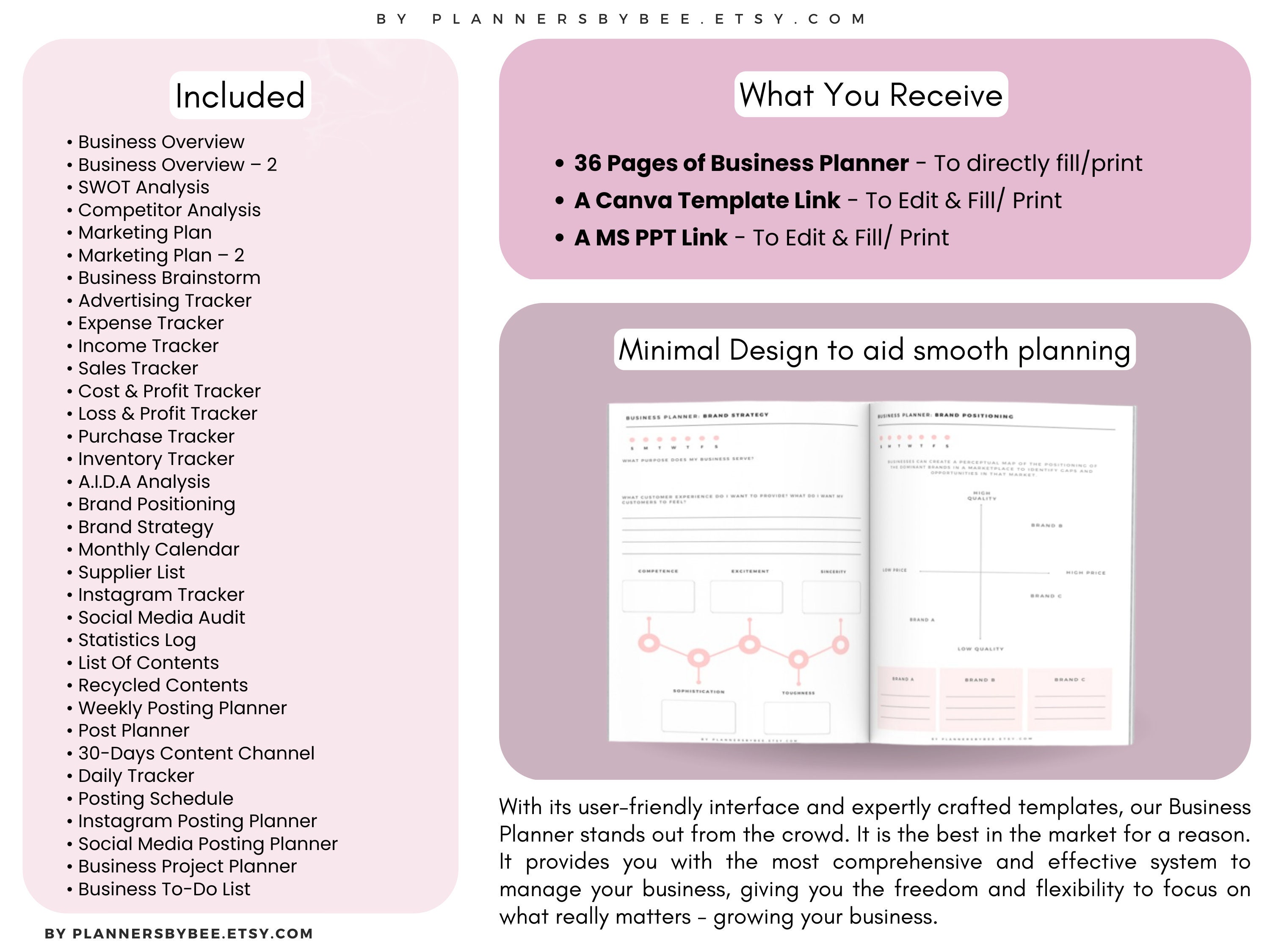 Business Planner Printable BUNDLE Small Business Planner - Etsy