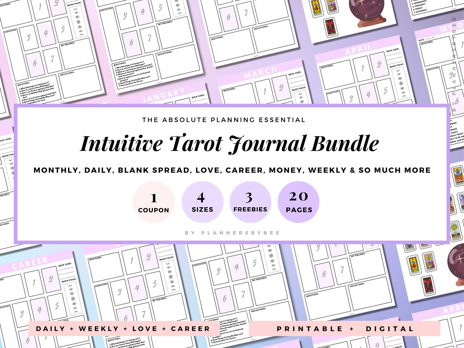 Tarot Workbook Tarot Deck Printable Tarot Journal Bundle - Etsy