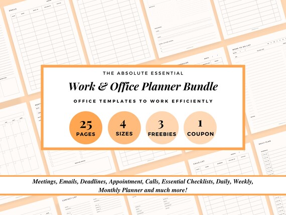 Work Planner Checklist Work Organizer Employee Planner Daily - Etsy