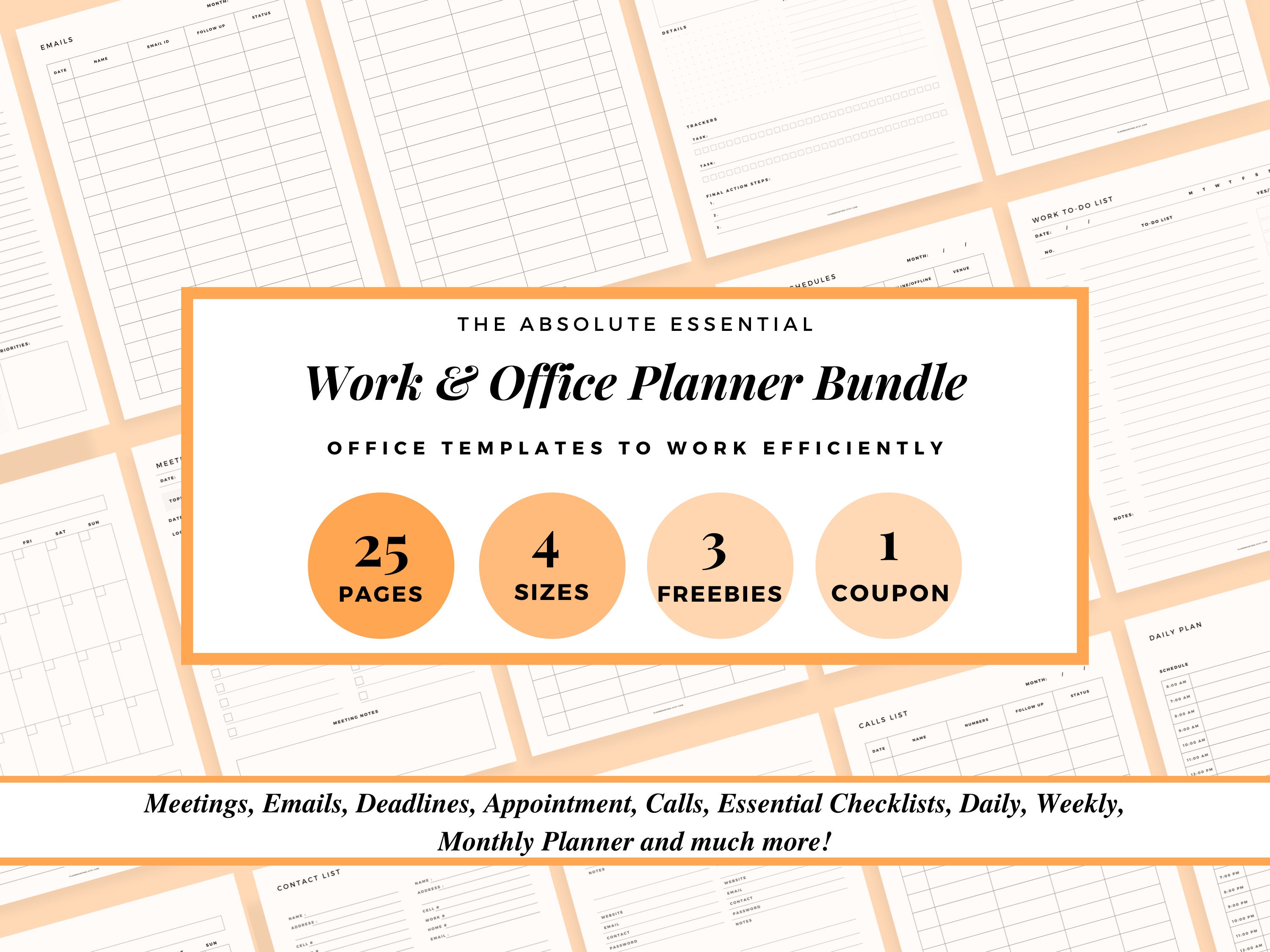 Work Planner Checklist Work Organizer Employee Planner Daily - Etsy