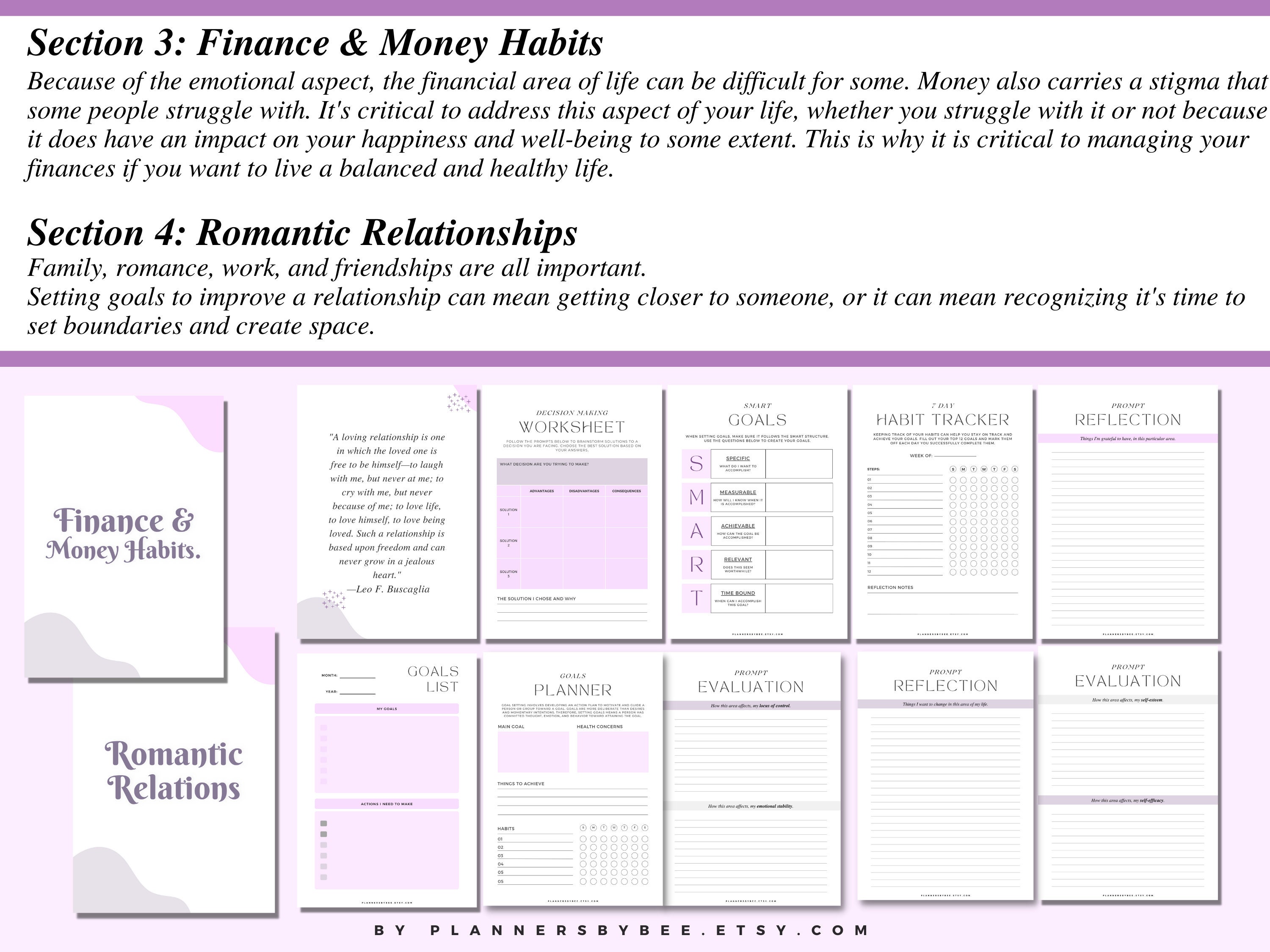 Self Improvement Workbook Self Care & ADHD Brain Goal - Etsy