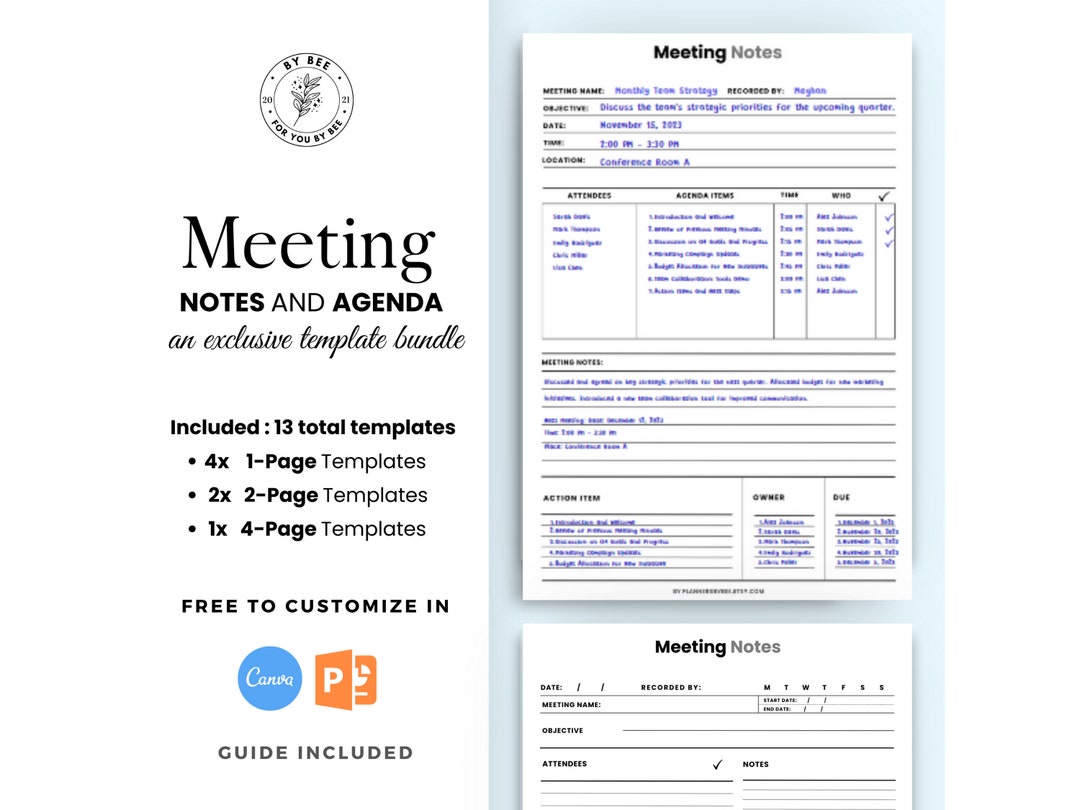 Meeting Notes, Board Meeting Minutes Template, Professional Corporate ...