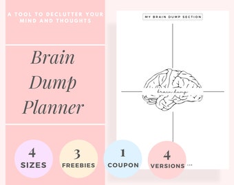 Brain Dump Journal Printable ADHD Planner Pages Productivity Planner ...