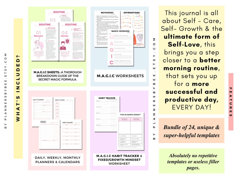 Morning Routine Planner Daily Routine Templates Self Love - Etsy