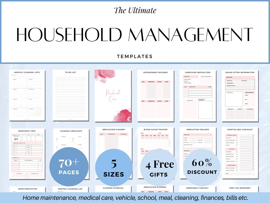 Life Binder Printable Housekeeping Set- Home Management, Household ...