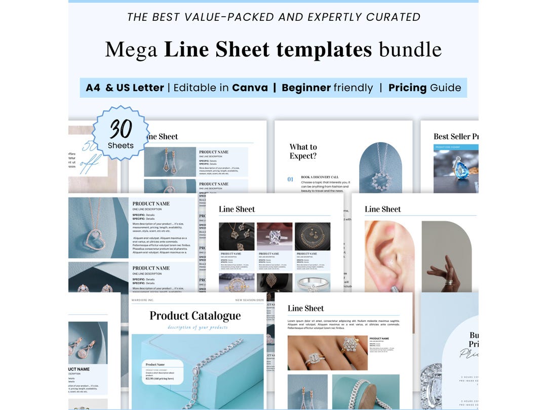 Wholesale Line Sheet Template, Business Catalog Template, Selfcare ...