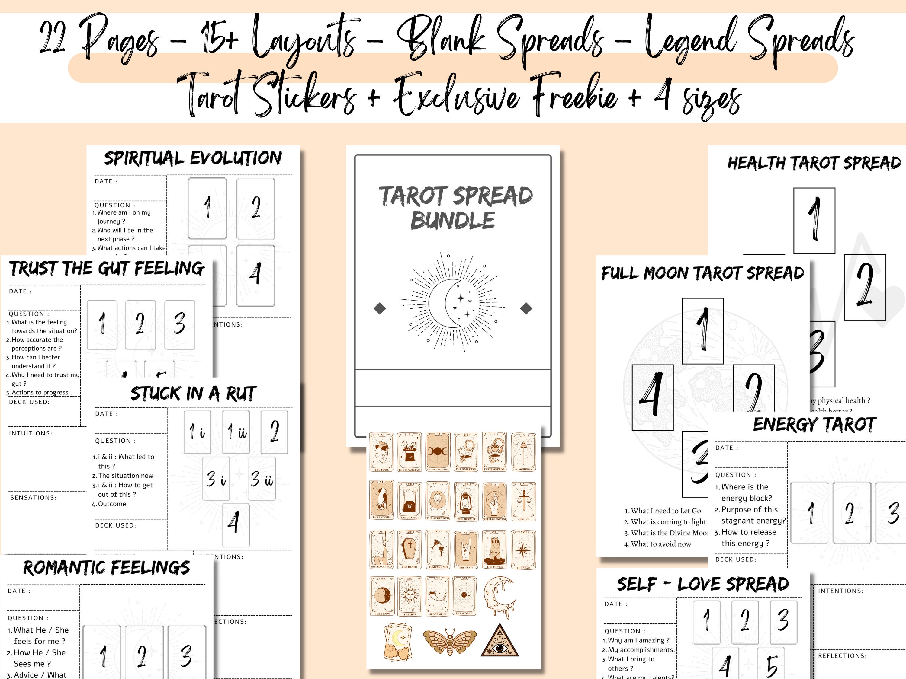 Best Tarot Workbook Tarot Spreads Tarot Book of Shadows - Etsy