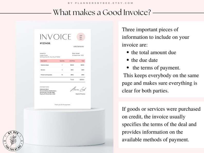 Pink Order Form Template Order Invoice Canva Small Business - Etsy