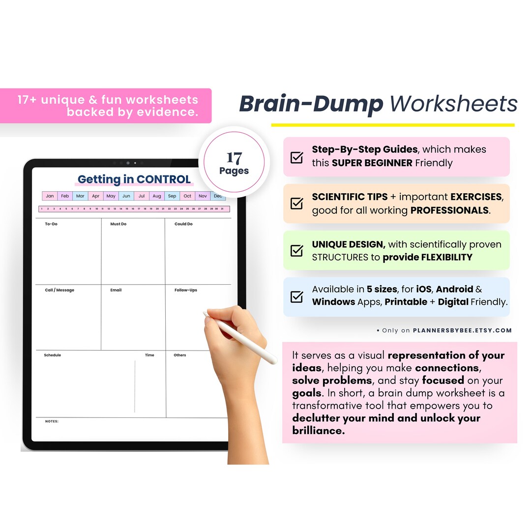 Brain Dump Template Bundle, to Do List Printable, ADHD Daily Planner ...