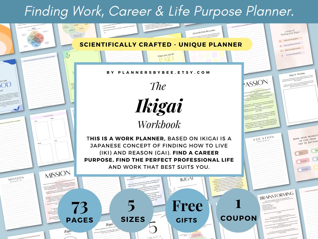Ikigai Book, Best Work & Career Planner, Professional Worksheet, Self ...