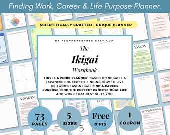Learn Your Ikigai Workbook With a Guide to Self-work Improvement: Life ...