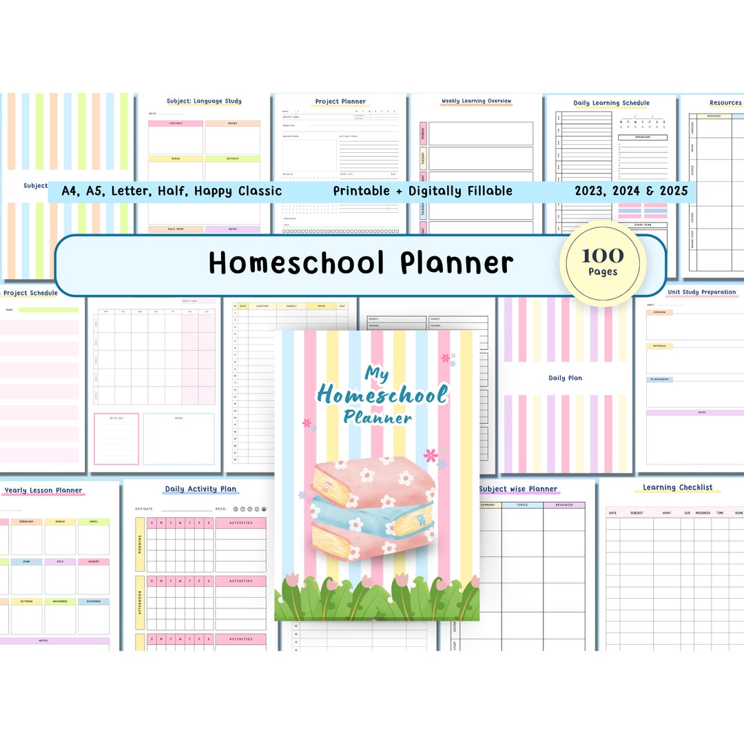 2025 Kids Lesson Plan, Homeschool Planner, Home School Teacher Planner ...