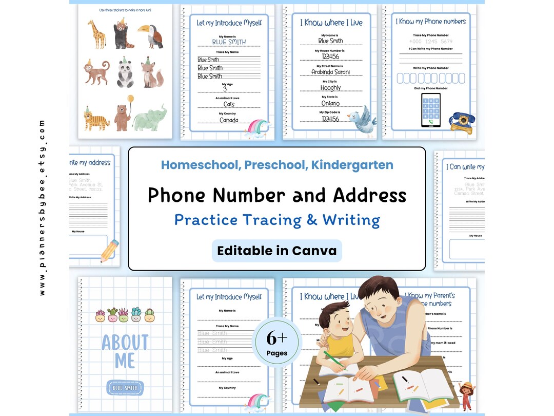 Address Kids Activity, Address, Homeschool Printable, Phone Number ...