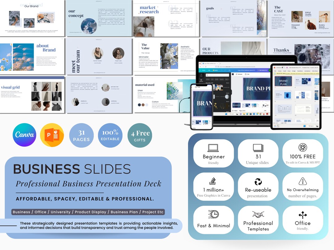Canva Business Powerpoint Presentation Template, Course Creator ...