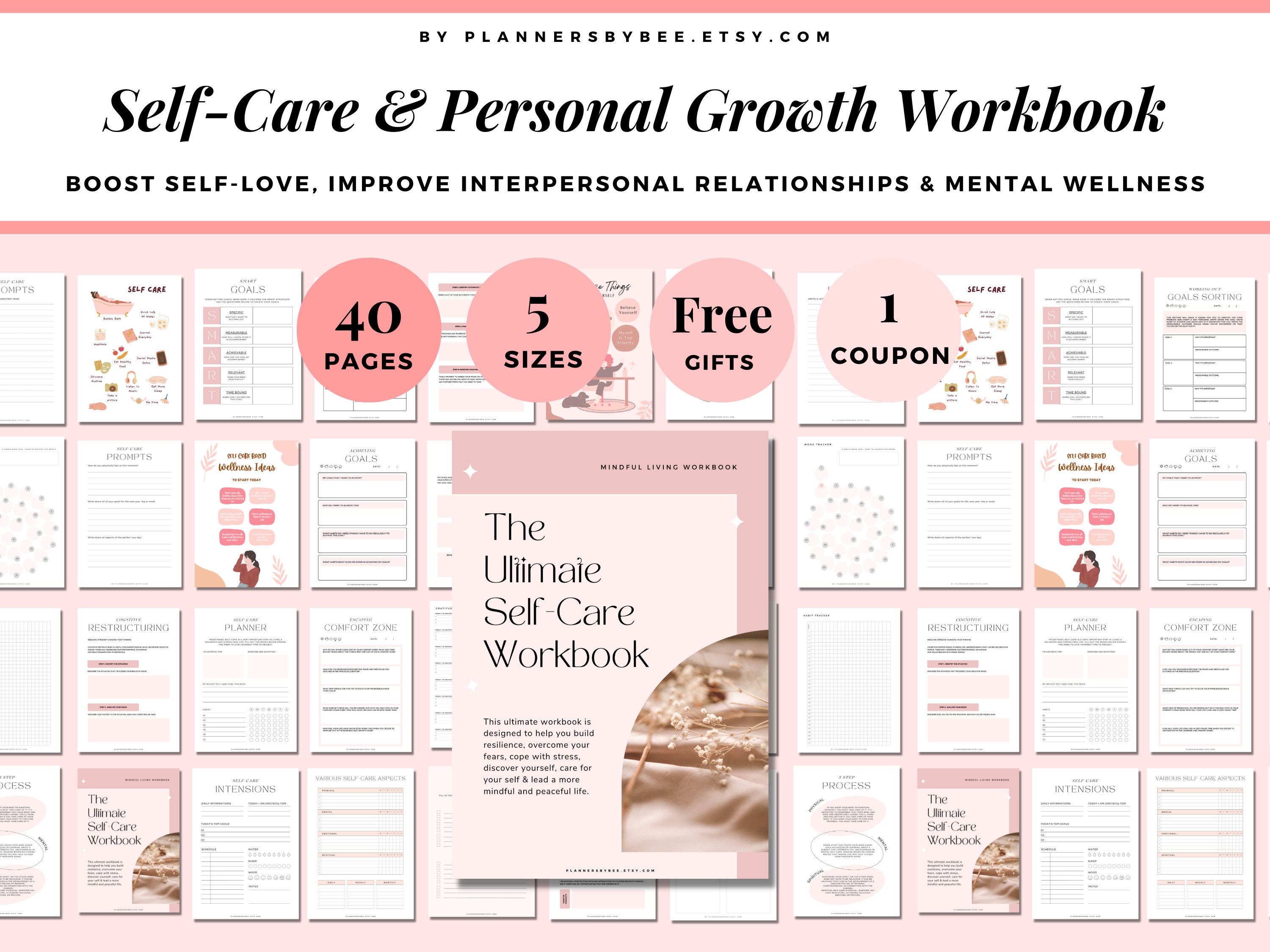 Self-care & Personal Growth Workbook Productivity Confidence - Etsy