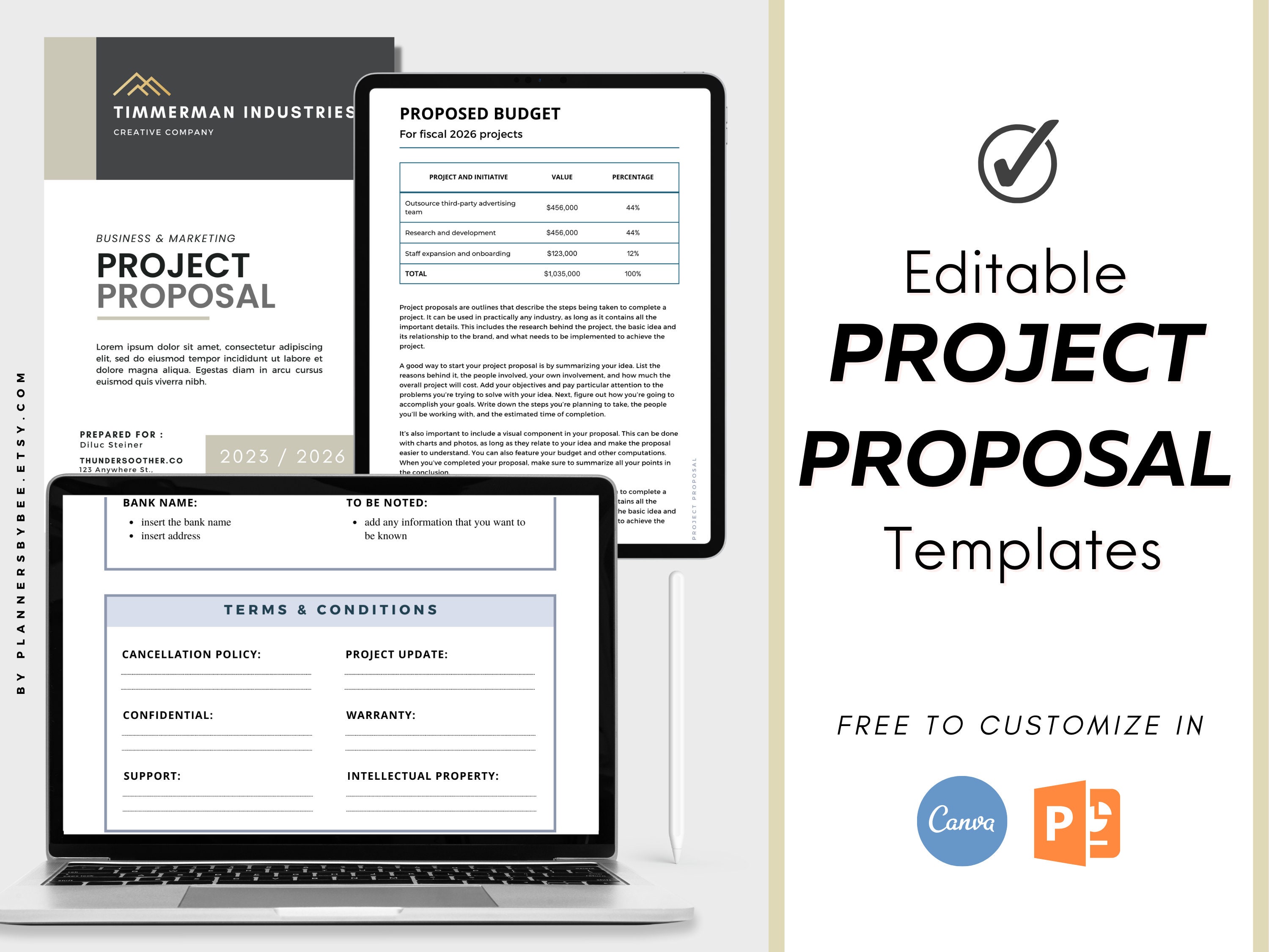 Project Proposal Template Bundle Business Professional - Etsy