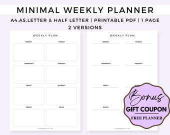 Hourly Weekly Schedule Landscape Weekly Planner Printable - Etsy