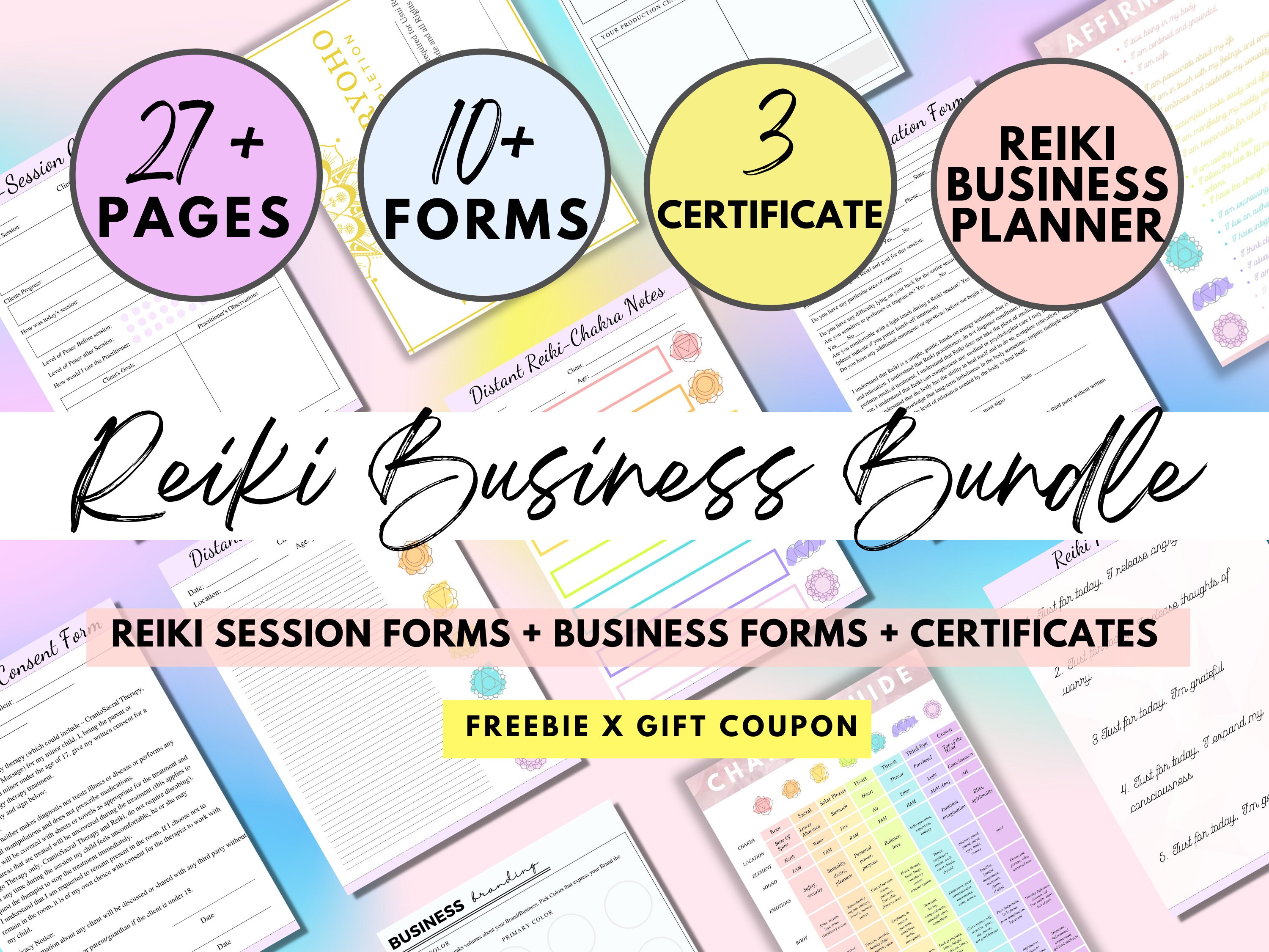 Reiki Session Form Bundle, Reiki Post-session Form Bundle, Reiki Post ...
