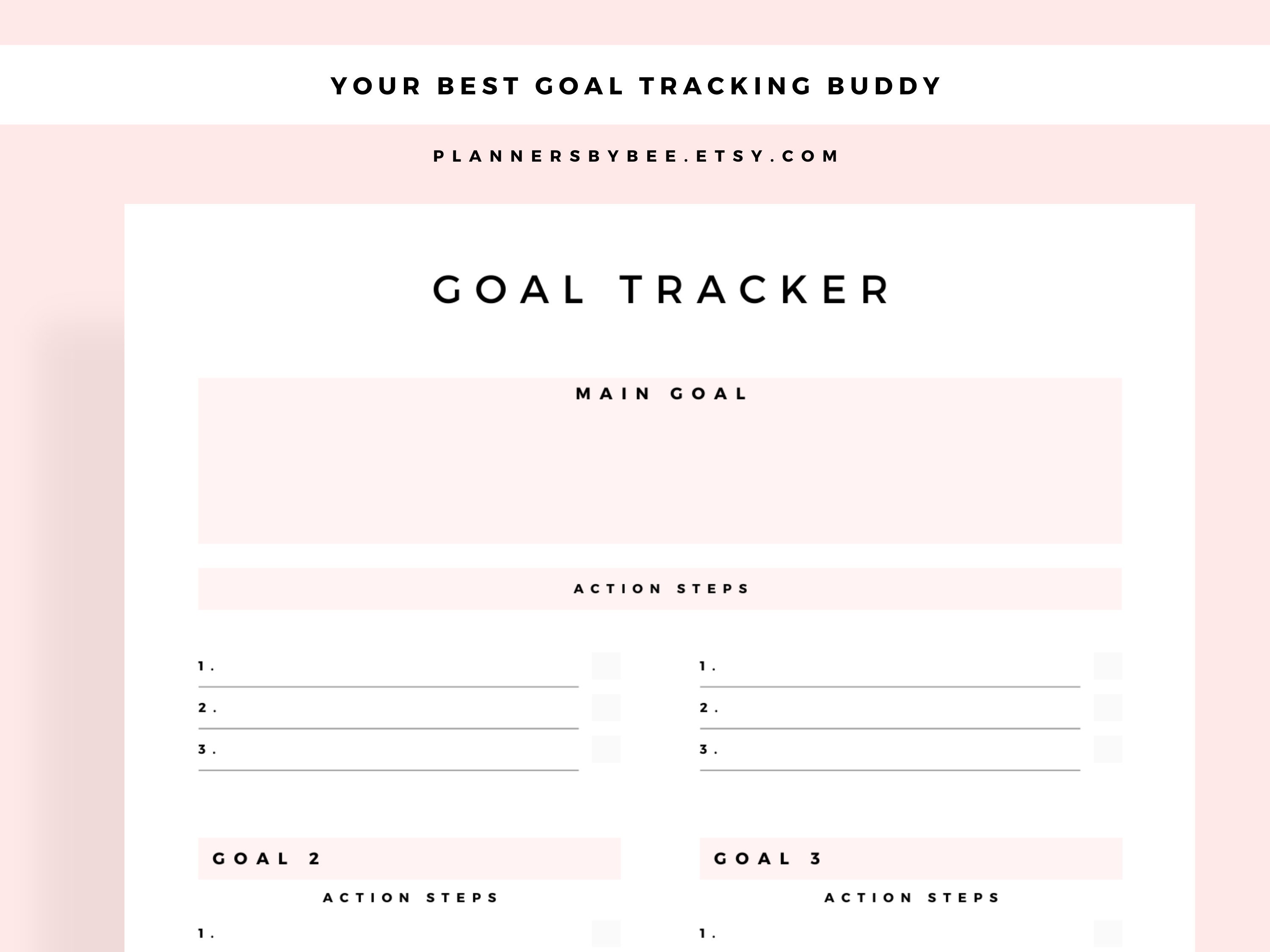 Top 5 Goals Planner Goal Tracker Goals Setting Goal - Etsy