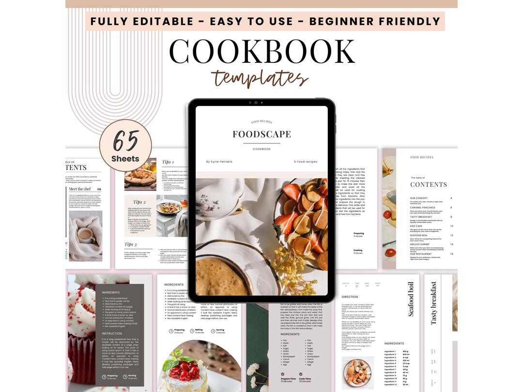 Editable Cookbook Template, Recipe PDF Template, Personal Trainer ...