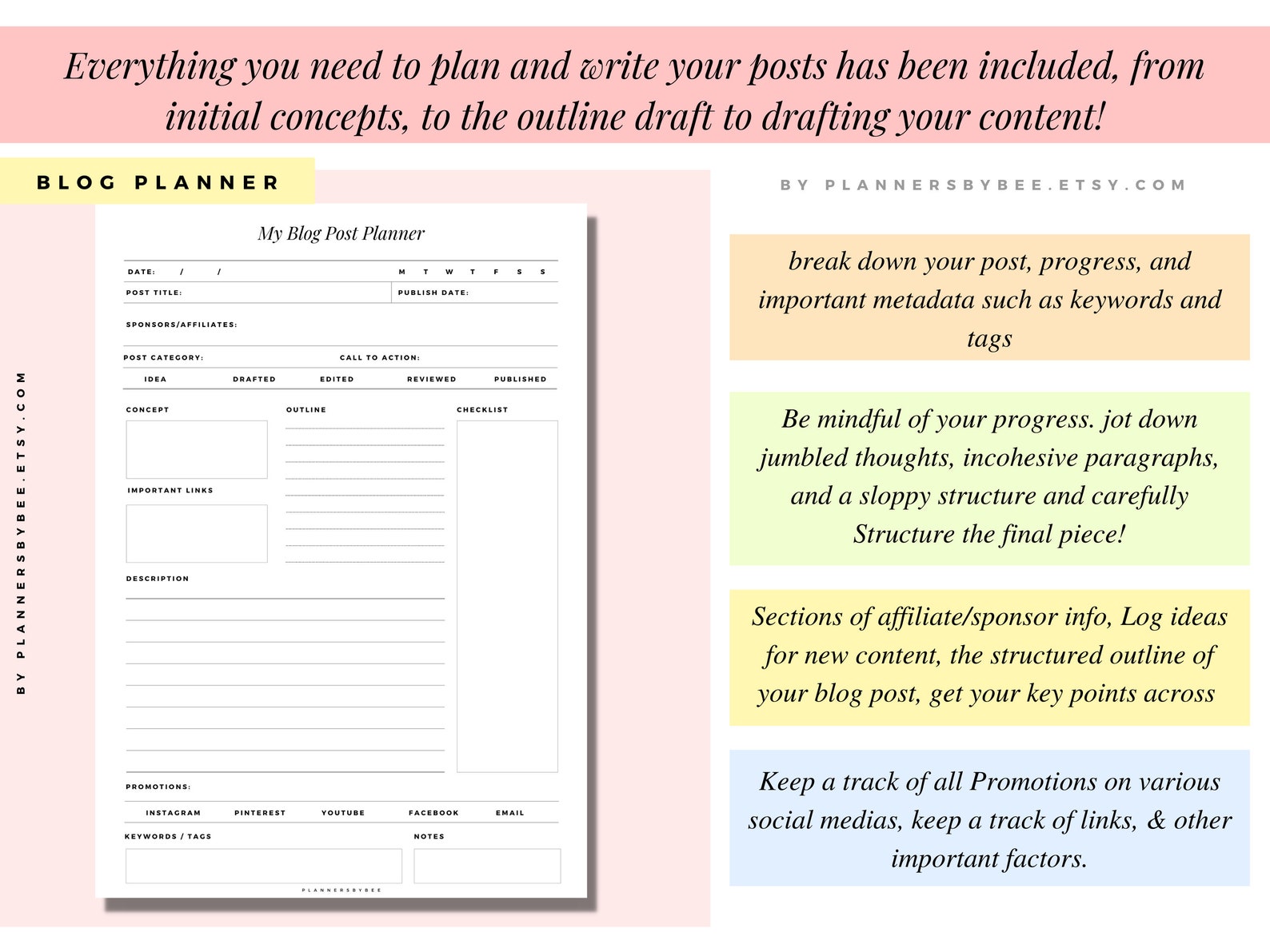 Bloggers Templates Planner Editable Blog Bundle Content - Etsy