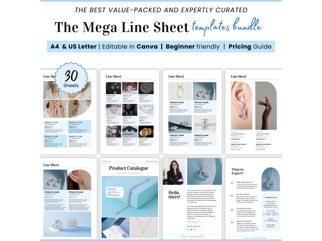 Canva Catalogue Template Line Sheet Template Wholesale Price List ...