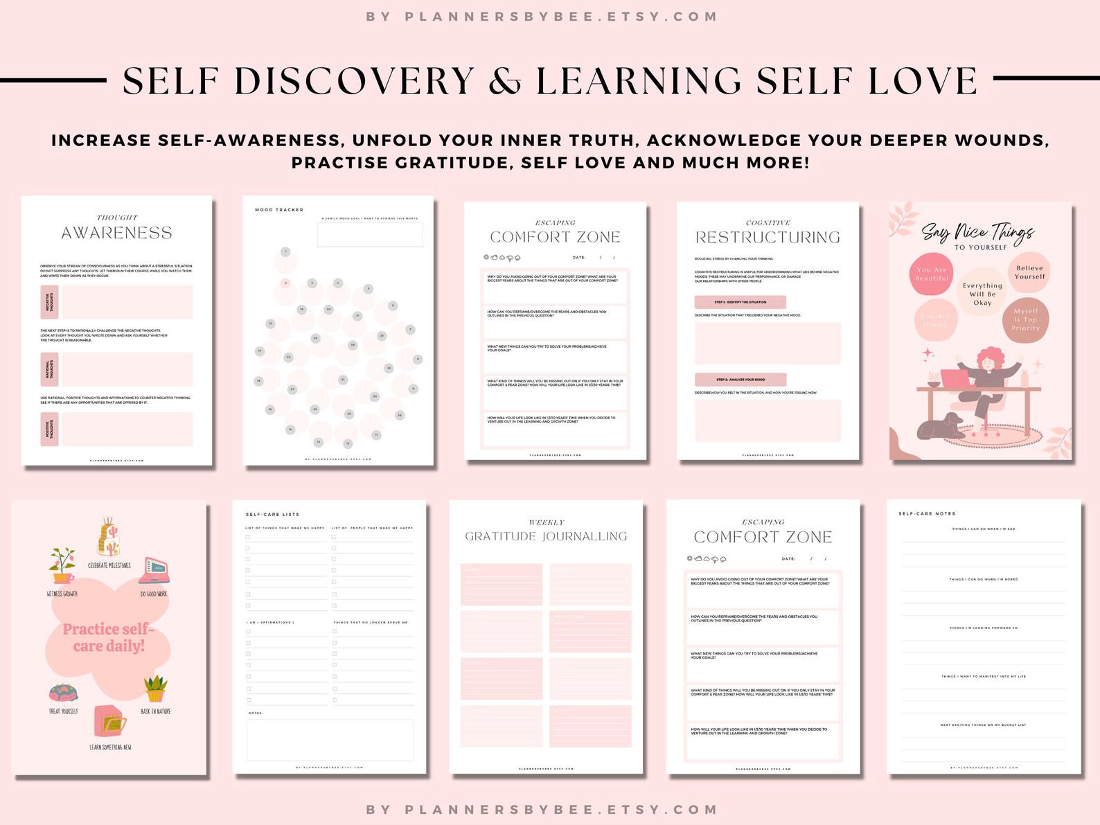 Self-care & Personal Growth Workbook Productivity Confidence - Etsy