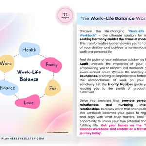 Work Life Balance Workbook, Life Planner, Productivity Planner ...