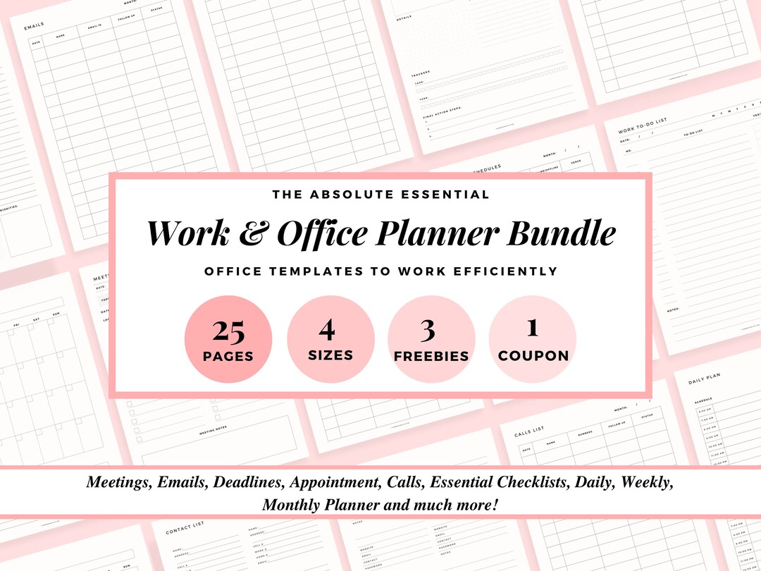 Office Planner Work Corporate Checklists Employee Planner Daily Office ...
