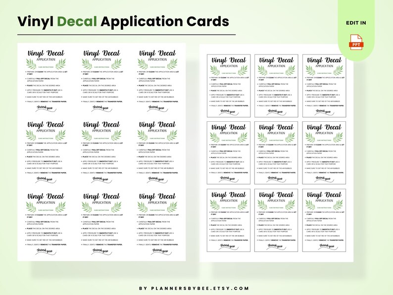 Vinyl Decal Application Instructions Decal Application Order - Etsy