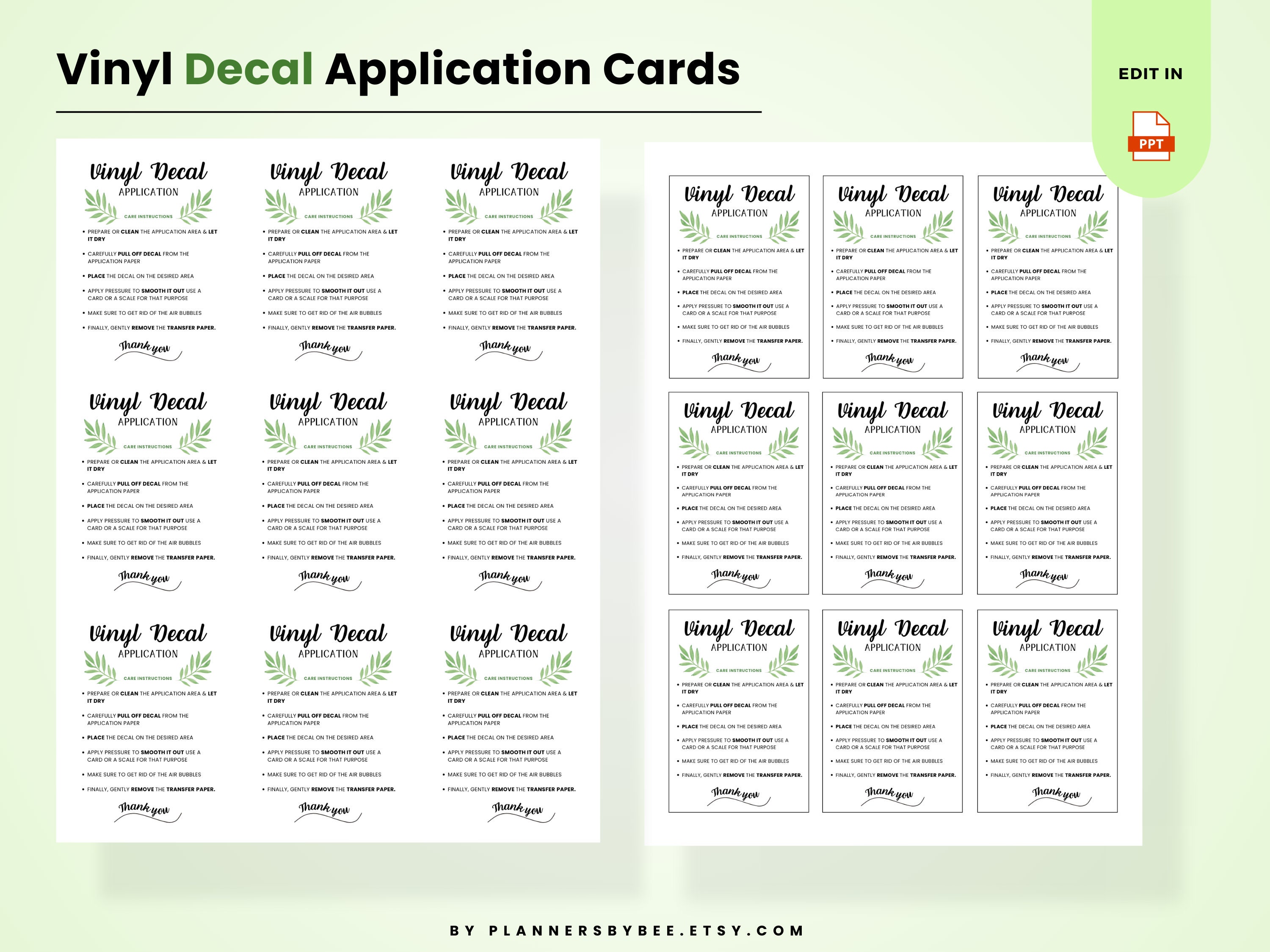 Vinyl Decal Application Instructions Decal Application Order - Etsy