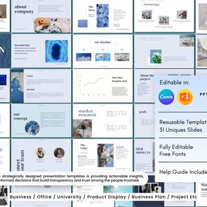 Minimal Modern Powerpoint, Presentation Template PPT Blue, Best Clean ...