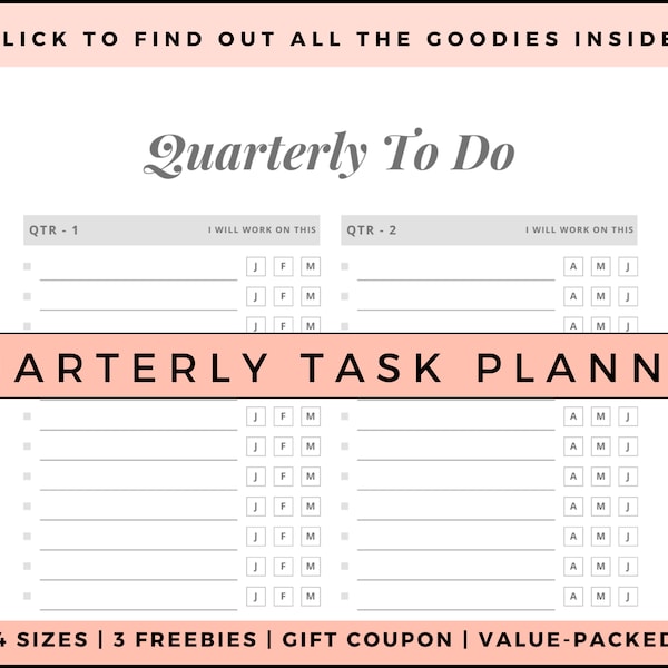 Yearly Tasks Planner - Etsy