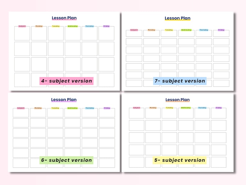 Lesson Plan Template Lesson Planner Printable Preschool - Etsy
