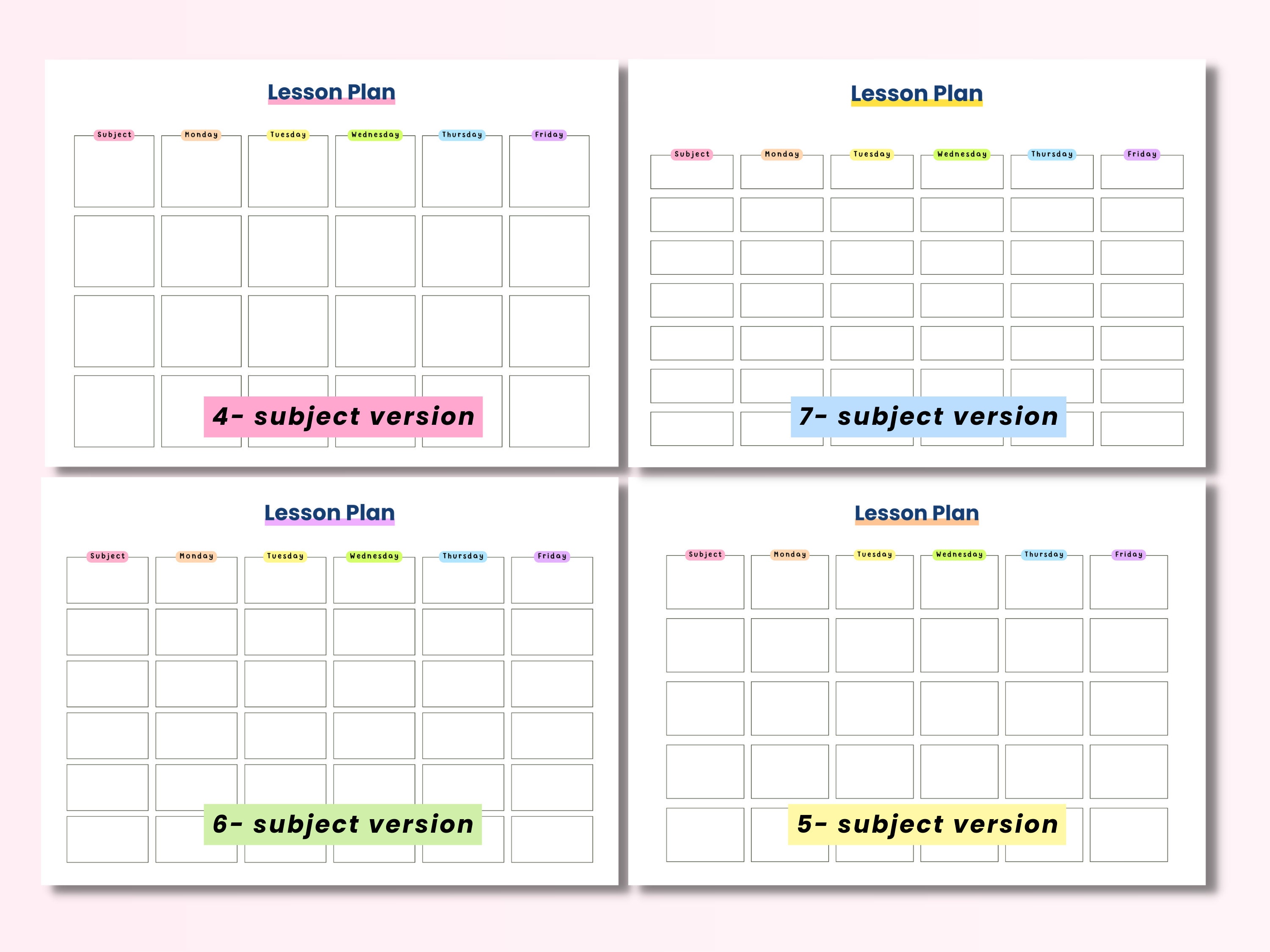 Weekly Lesson Plan Template Teacher Lesson Planner - Etsy