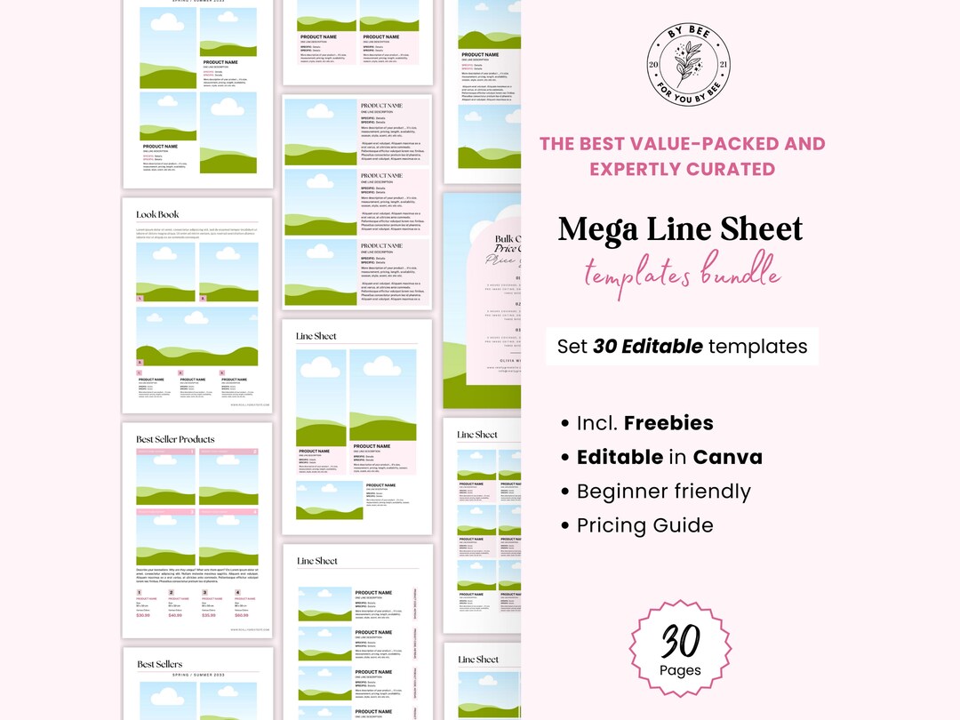 Line Sheet Wholesale, Price List Template, Editable Business Catalog ...