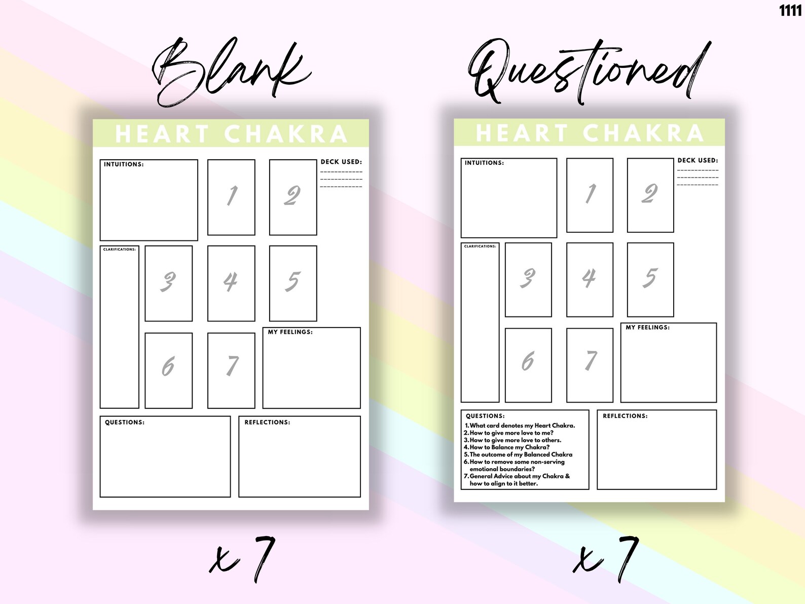 7 Chakras Tarot Journal Printable Tarot Spreads Chakra - Etsy