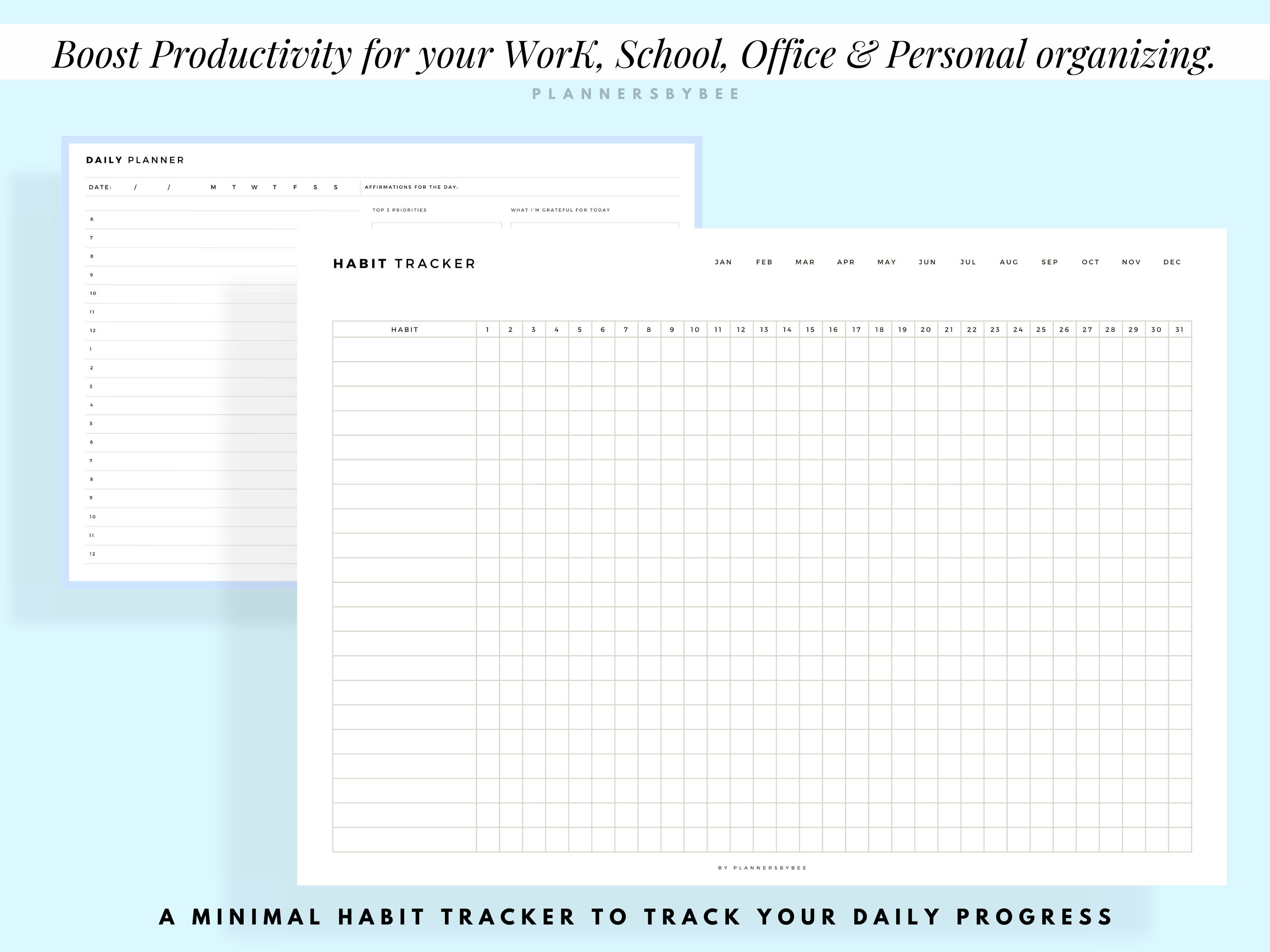 Hourly Daily Planner Printable Digital Daily Planner Template - Etsy