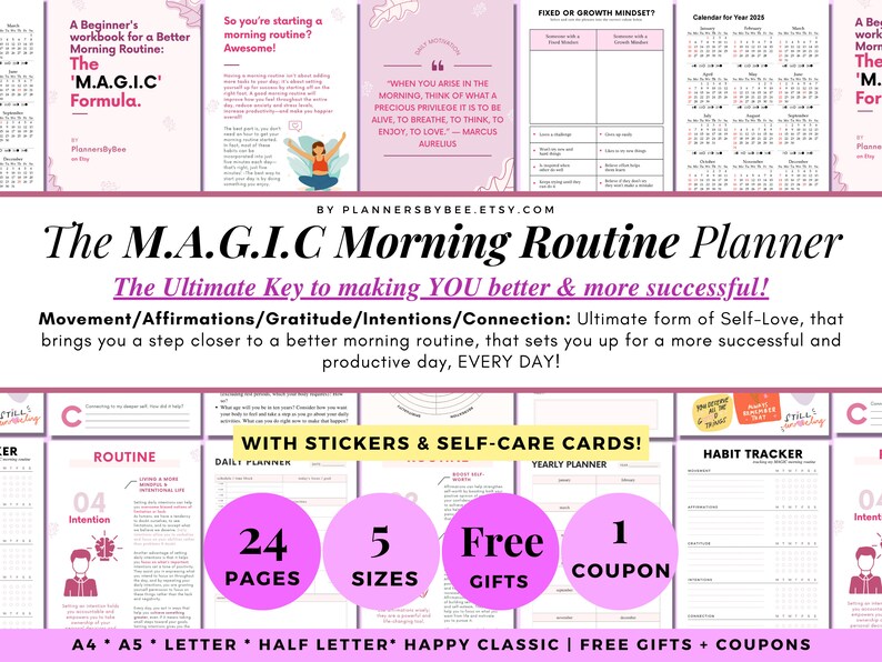 Morning Routine Planner Daily Routine Templates Self Love - Etsy