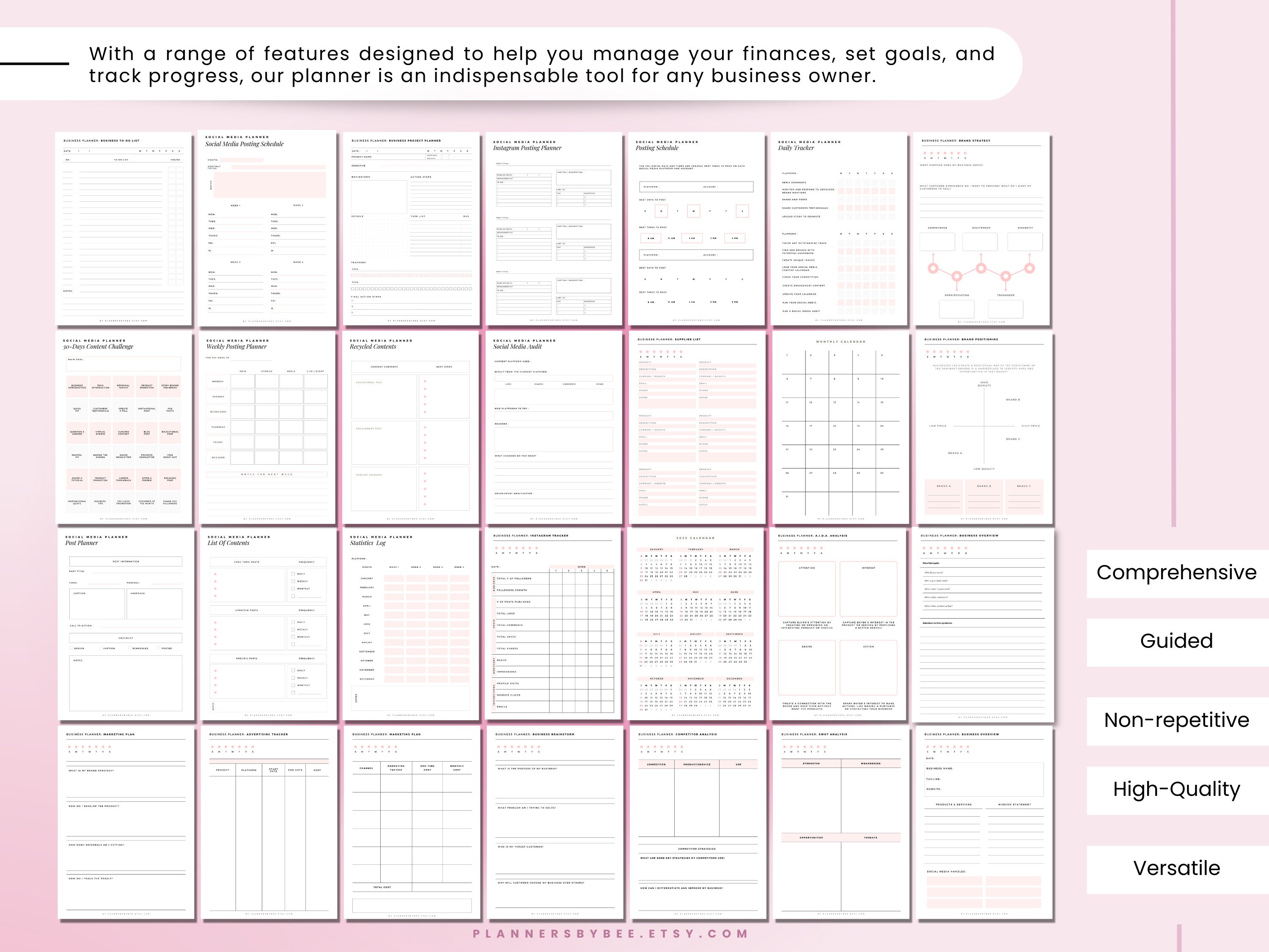 Business Planner Printable BUNDLE Small Business Planner - Etsy